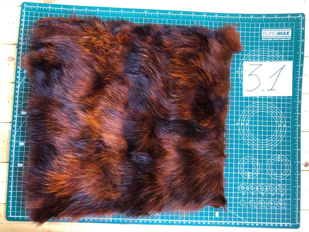 Red and Black Fur Real Arctic Fox Red-black Fur Coat Real Fur Crafting ...