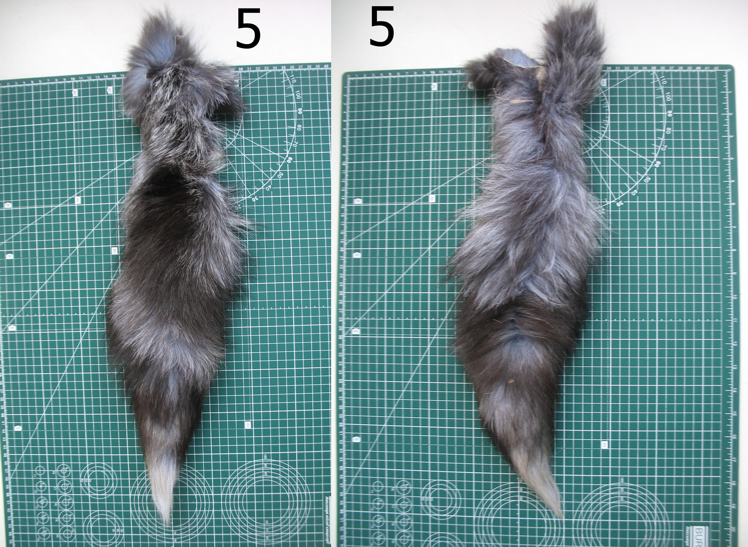 Natural Tail Silver Fox Real Fox Tail Fur Silver Fox Crafting Fur ...