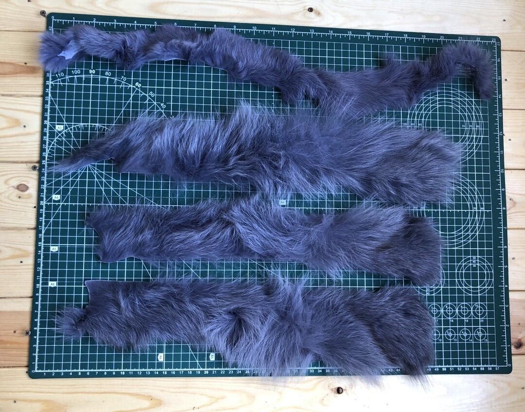 Arctic Fox Gray With Purple Tint Fur Scraps Real Fox Scraps Fur Chips ...