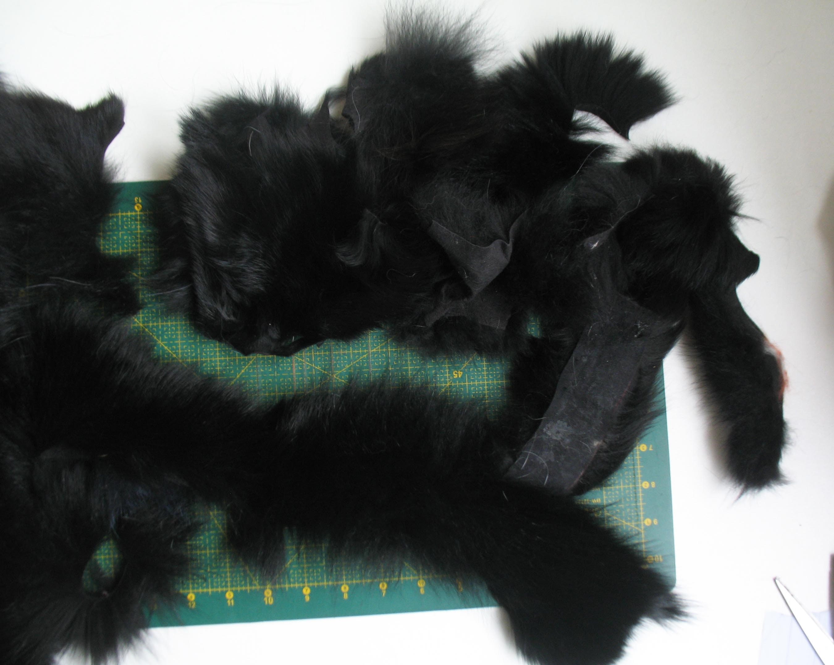 Black Fox Scraps Real Black Fur Scraps Scrap Fur Black Fur Mix - Etsy