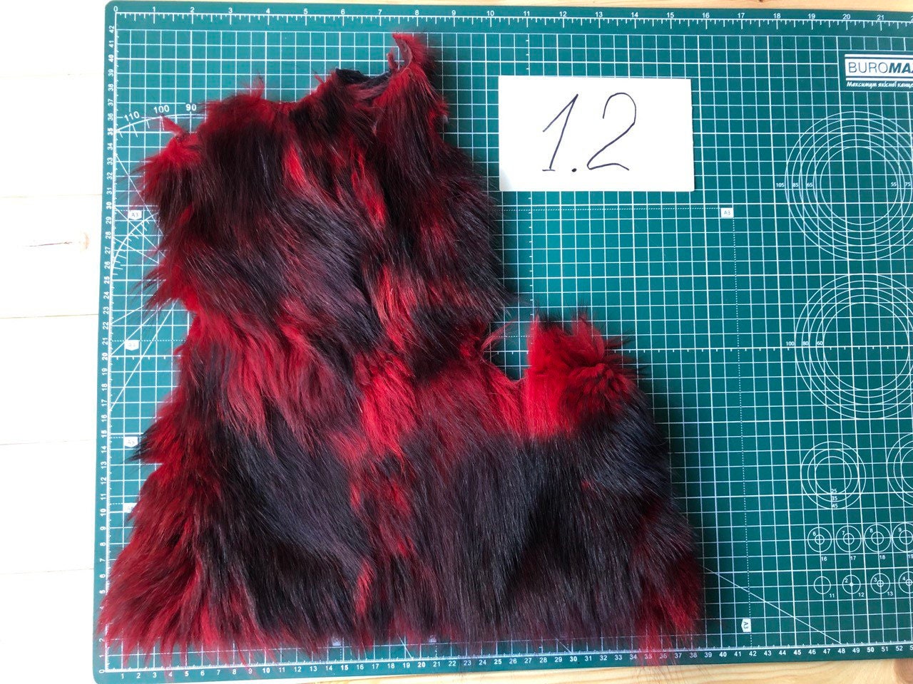 Red and Black Fur Real Arctic Fox Red-black Fur Coat Real Fur Crafting ...