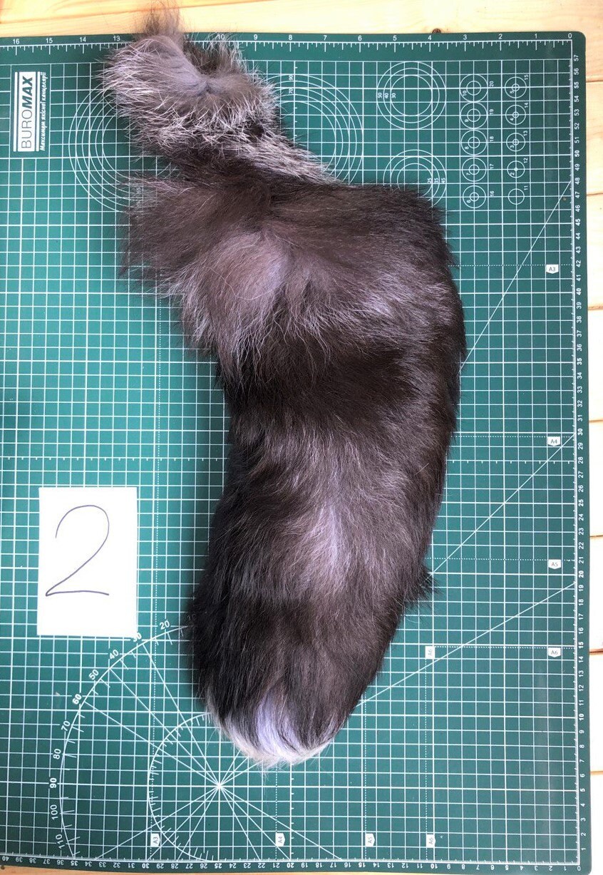 Natural Tail Silver Fox Real Fox Tail Fur Silver Fox Crafting Fur ...
