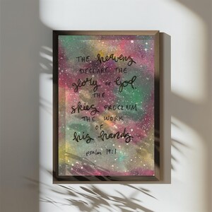 Bible Verse Wall Art Digital Print Psalms BUNDLE | Galaxy Starry Sky ...