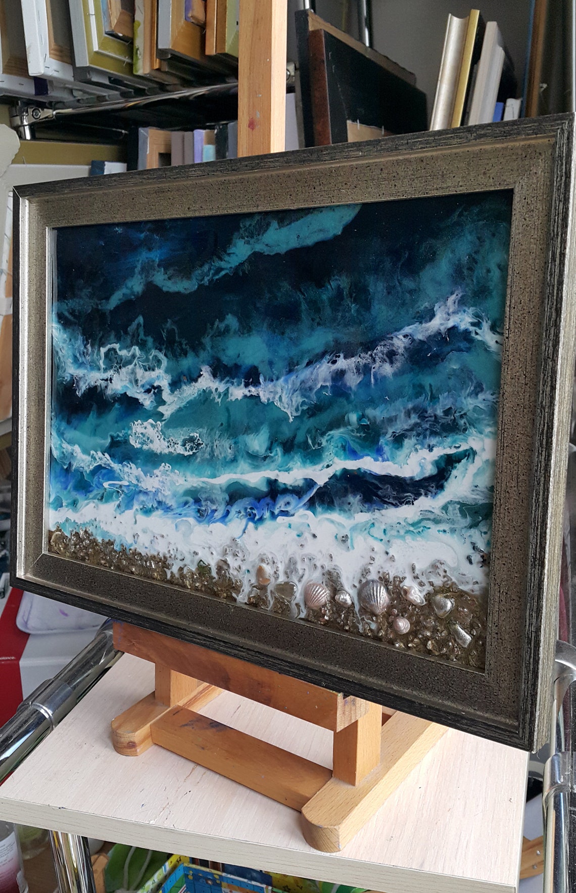 Fluid Painting Painting Resin Original Gift Frame Resin - Etsy