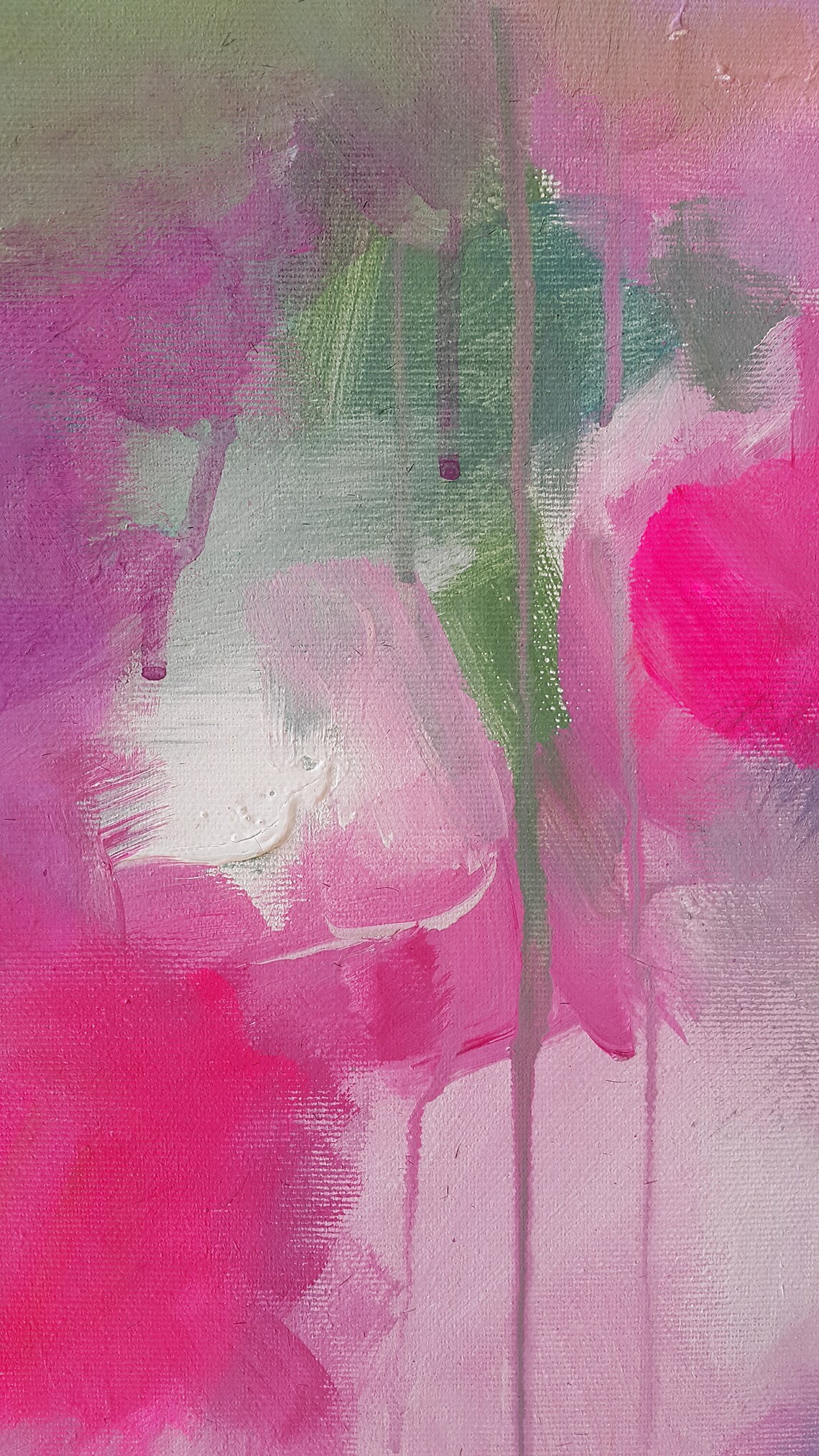 Abstract Painting Spring Awakening Flowers Painting Canvas - Etsy