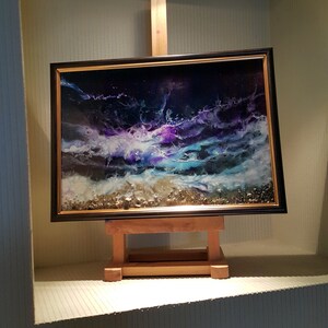Painting Resin Original Gift in Frame, Resin Abstract Seascape, Epoxy ...