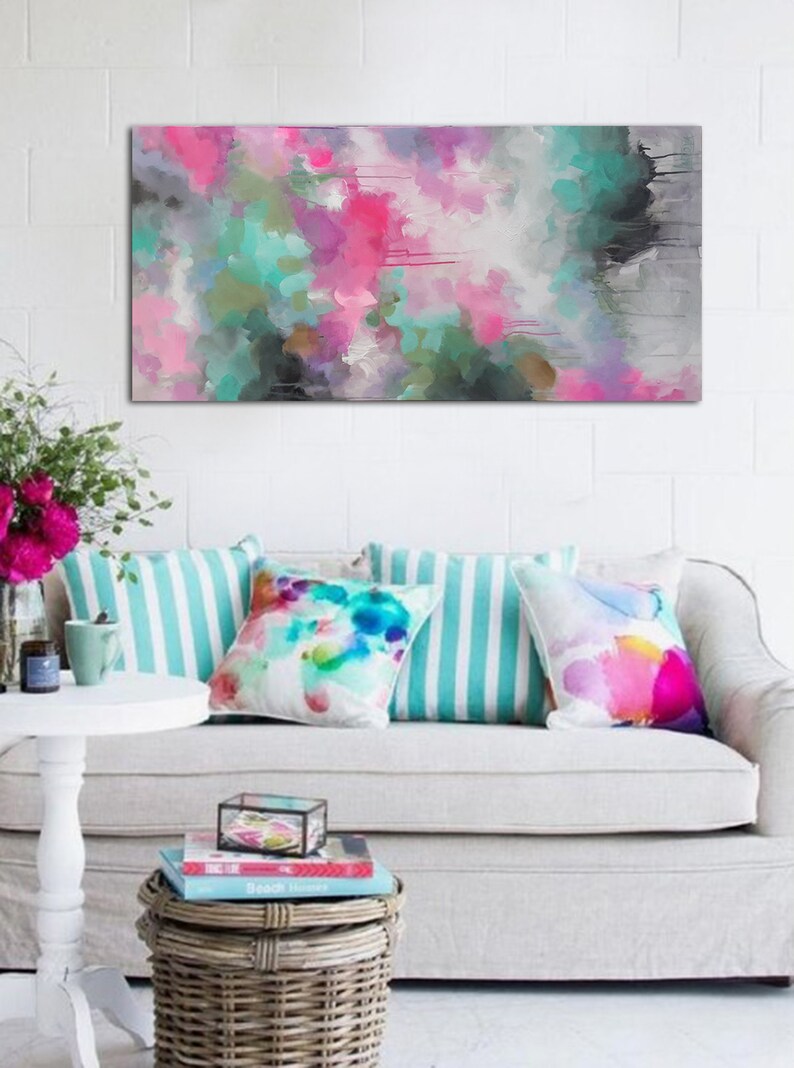 Abstract Painting Spring Awakening Flowers Painting Canvas - Etsy