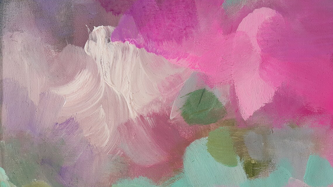 Abstract Painting Spring Awakening Flowers Painting Canvas - Etsy