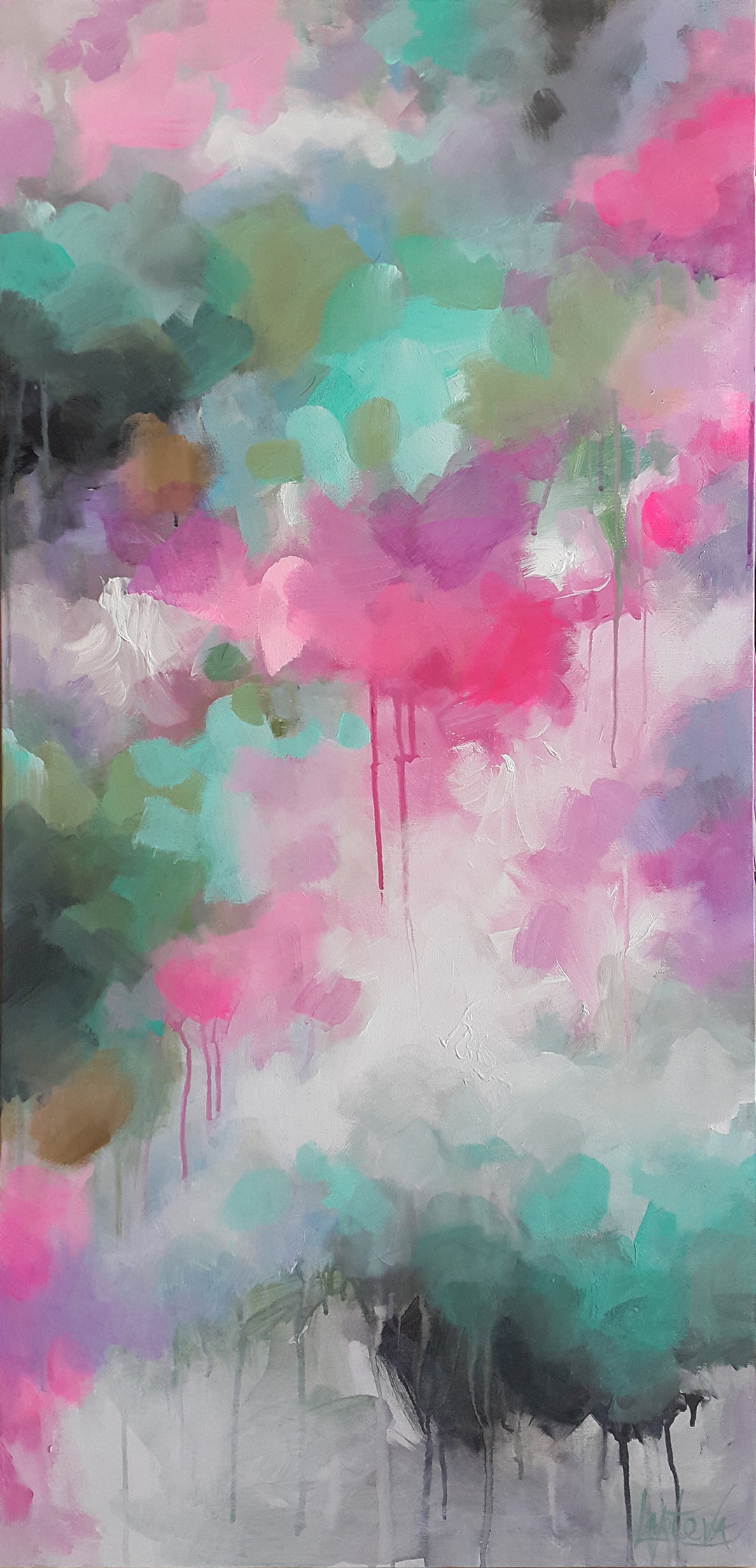 Abstract Painting Spring Awakening Flowers Painting Canvas - Etsy