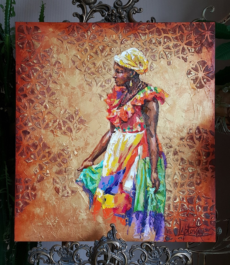 Abstract Painting Portrait African Woman Female Portrait of a - Etsy