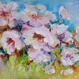Painting Spring Flowers, Spring Expression, White Pink Bouquet Plants ...