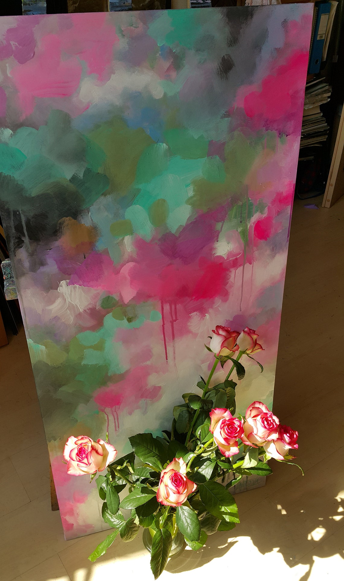 Abstract Painting Spring Awakening Flowers Painting Canvas - Etsy