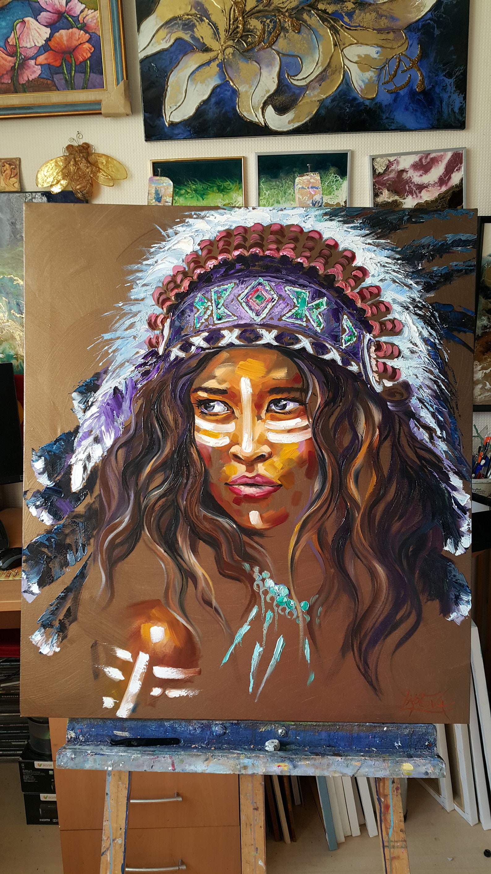 American Indians Girl Woman-warrior Art Native Americans | Etsy