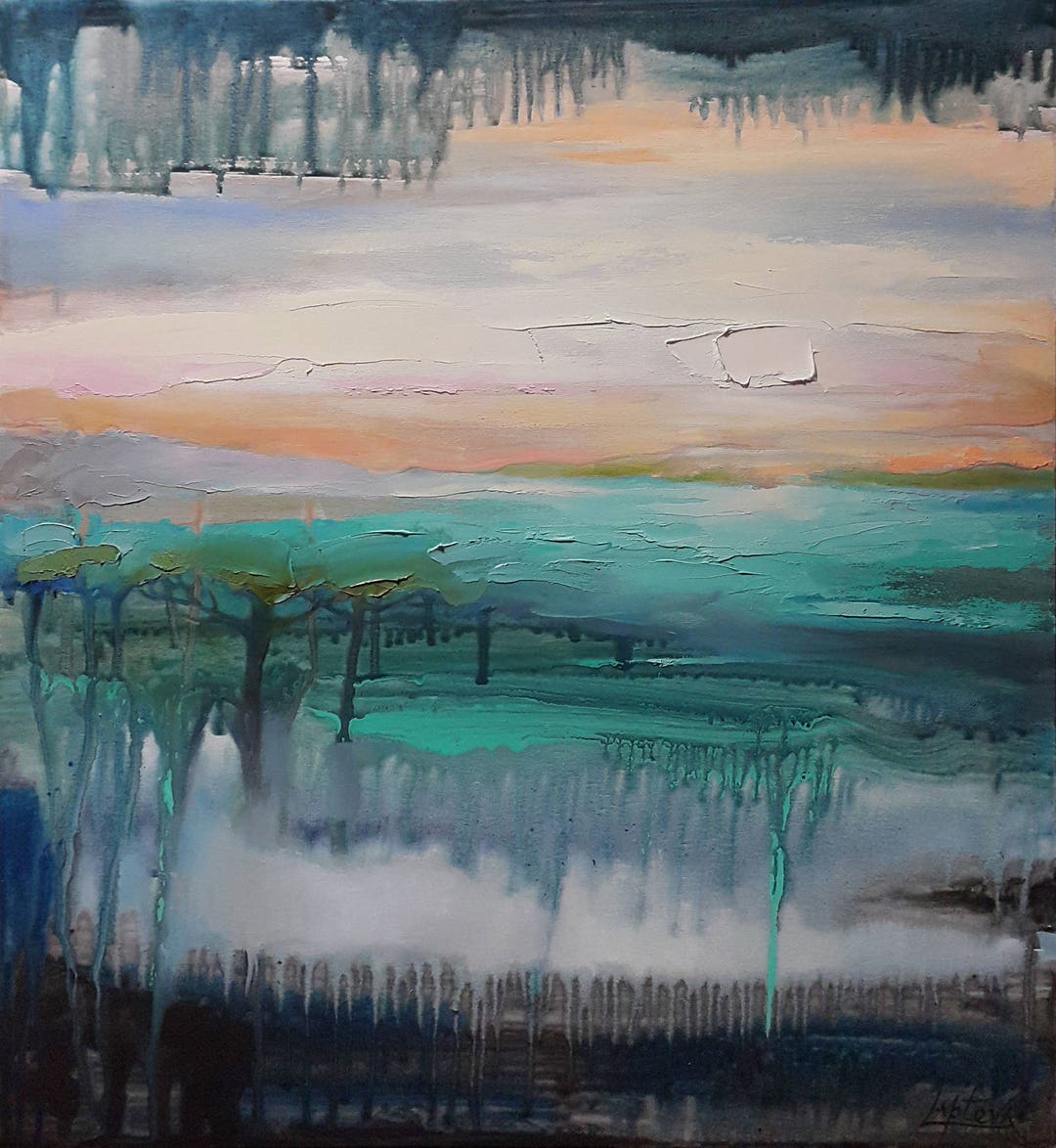 Abstract Landscape East Africa Sunrise in the Savannah - Etsy
