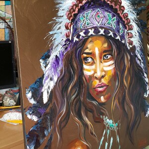 American Indians Girl Woman-warrior Art Native Americans Woman Portrait ...