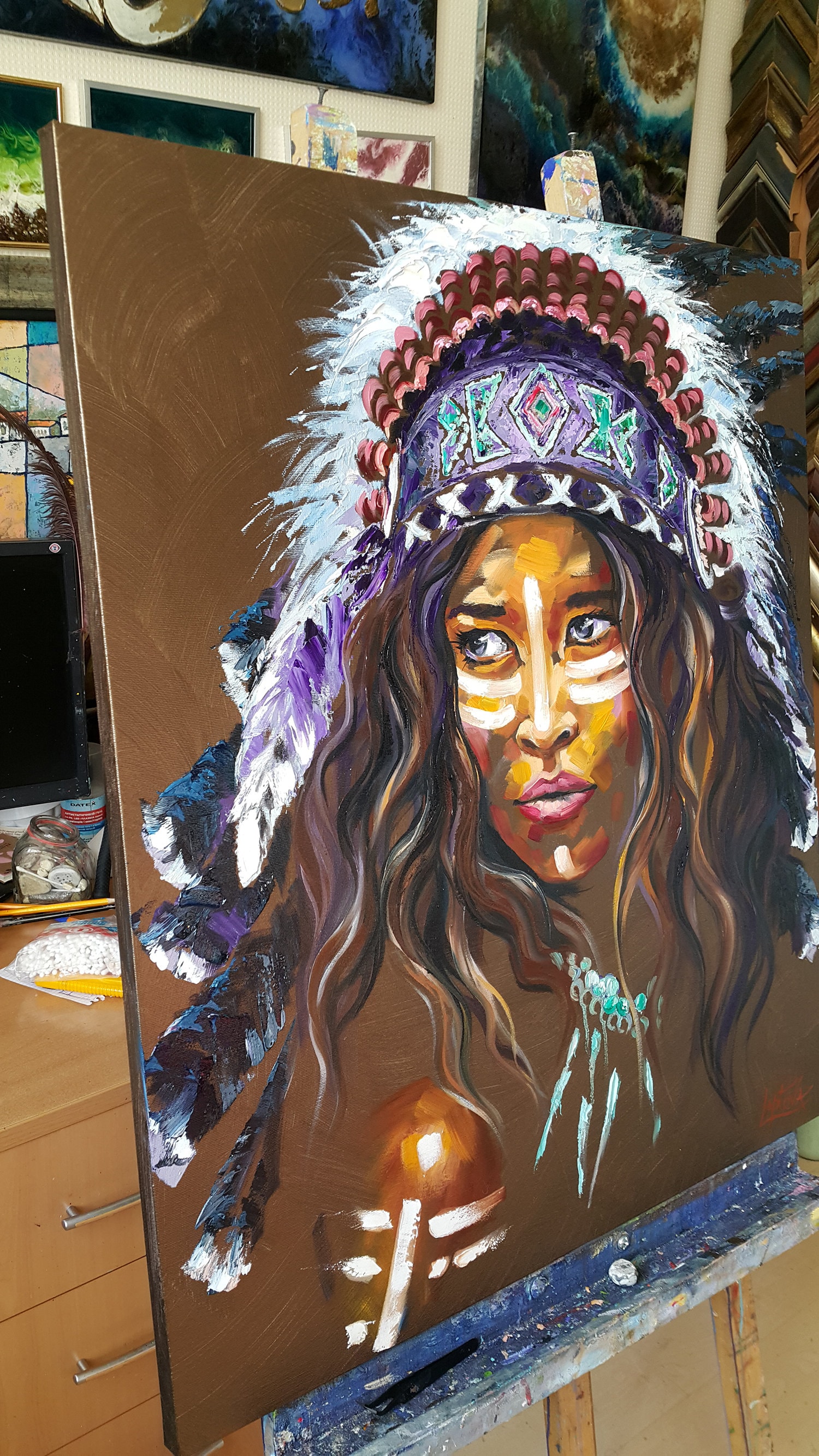 American Indians Girl Woman-warrior Art Native Americans - Etsy