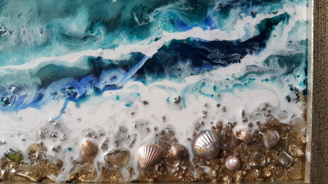 Fluid Painting Painting Resin Original Gift Frame Resin - Etsy