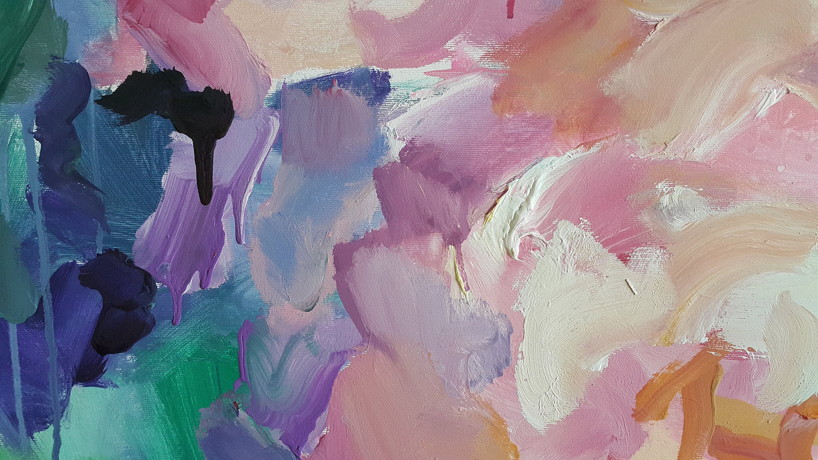 Abstract Original Acrylic Painting Roses Pink Flowers - Etsy