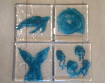 Fused Glass Seaside Coasters.free DELIVERY - Etsy UK