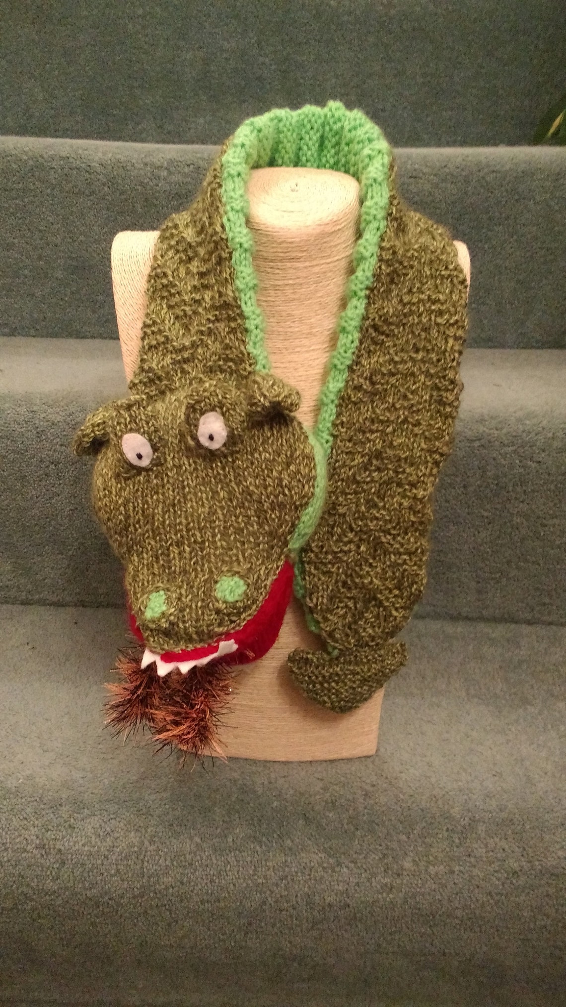 Dragon Scarf Gifts for All, Knitted Scarf, Unusual Scarf, Hand Made ...