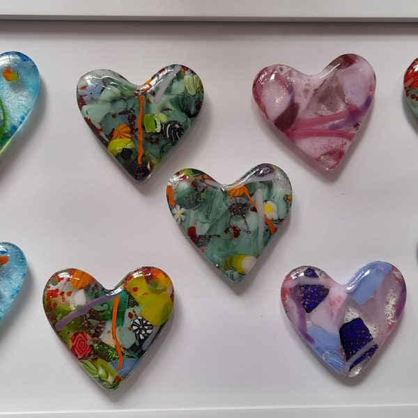 Fused Glass Hearts - Etsy