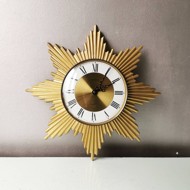 Gold Sun Clock - Etsy