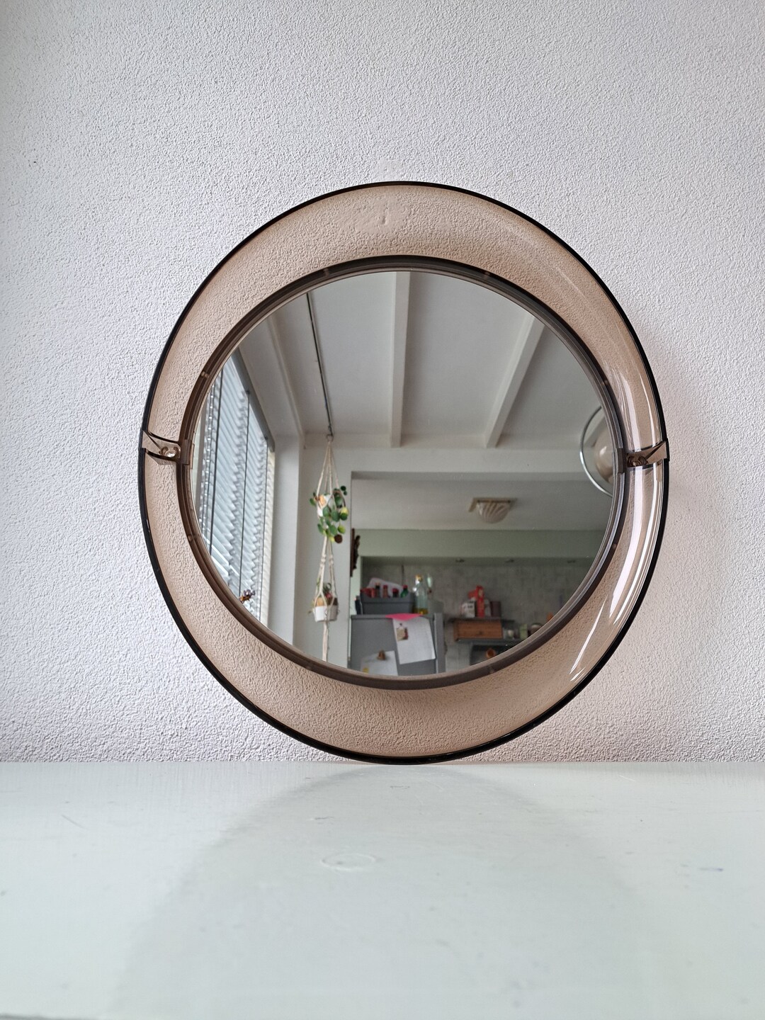 Very Beautiful Oval Brown Plexiglass Mirror From the 1970s - Etsy