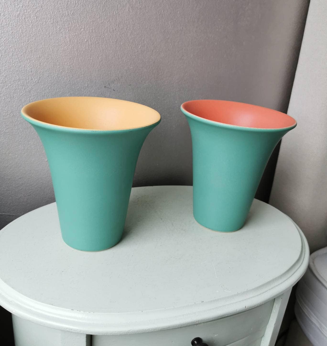 Set of 2 Colorful Vintage Vases 80s | Etsy