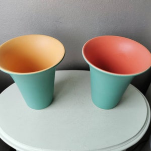 Set of 2 Colorful Vintage Vases 80s | Etsy