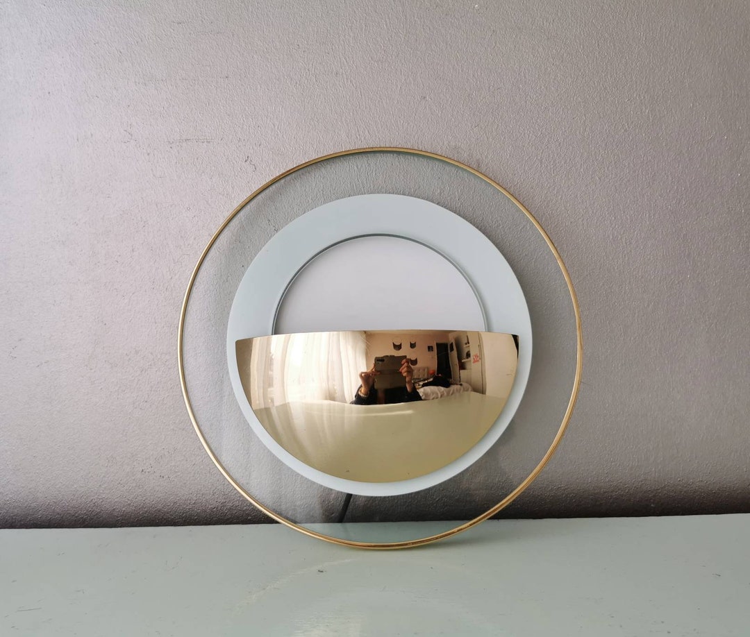 Vintage Round Glass Wall Lamp, 1990s - Etsy