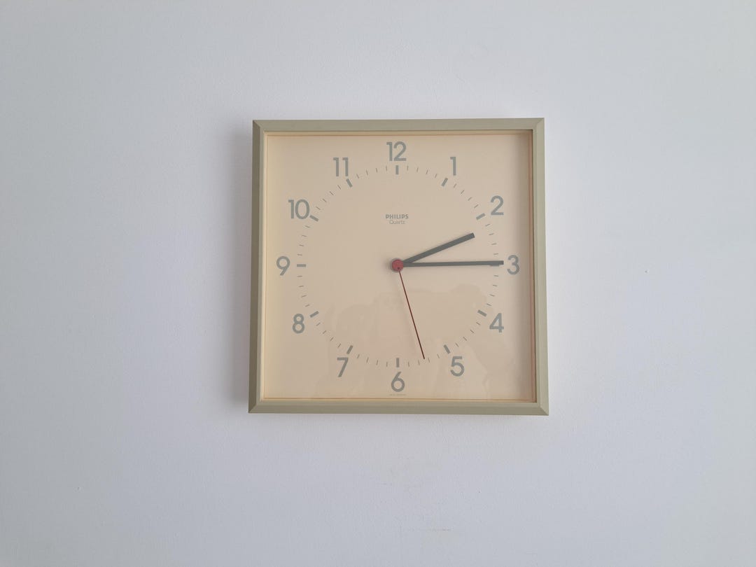 Vintage Square Philips Wall Clock, 1980s West Germany - Etsy