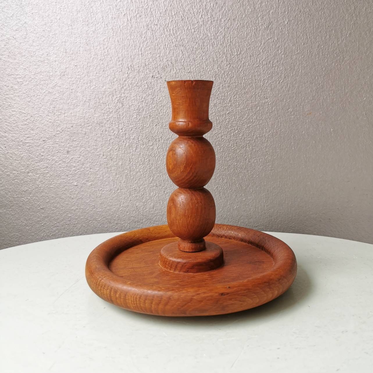 Vintage Wooden Candlestick 70s - Etsy