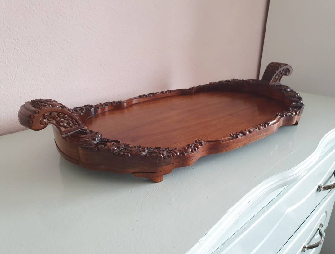Vintage Processed Wooden Tray, 1970s - Etsy