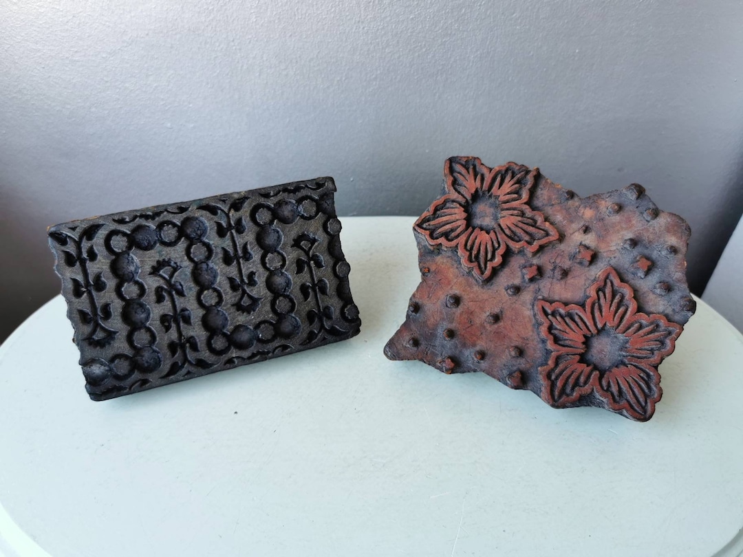 Set of 2 Antique Batik Stamps - Etsy