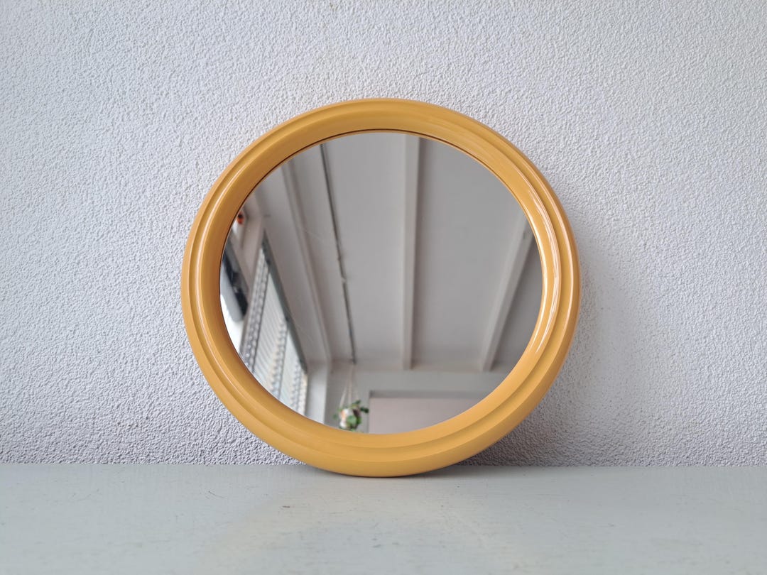 Vintage Small Plastic Round Mirror Tiger, 80s - Etsy