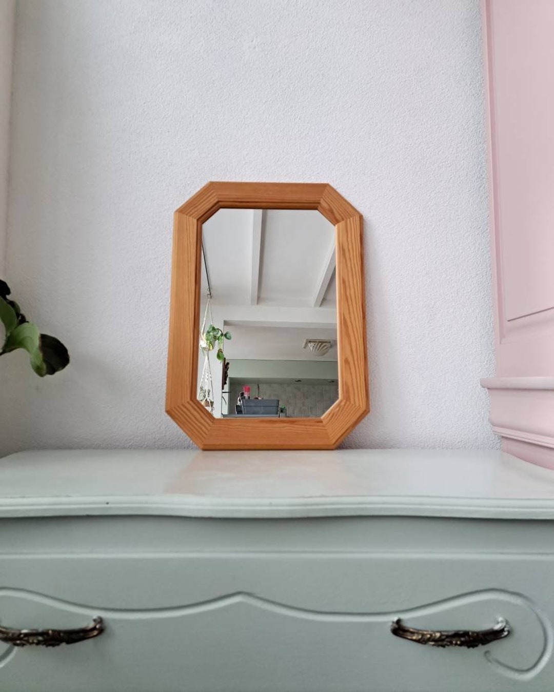 Vintage Wooden Mirror White Oak, 80s - Etsy UK