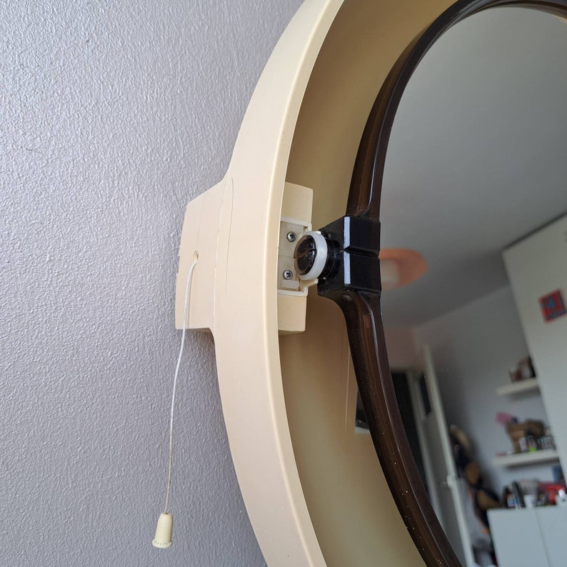 Vintage Round Design Mirror With Light, Allibert, 70s - Etsy