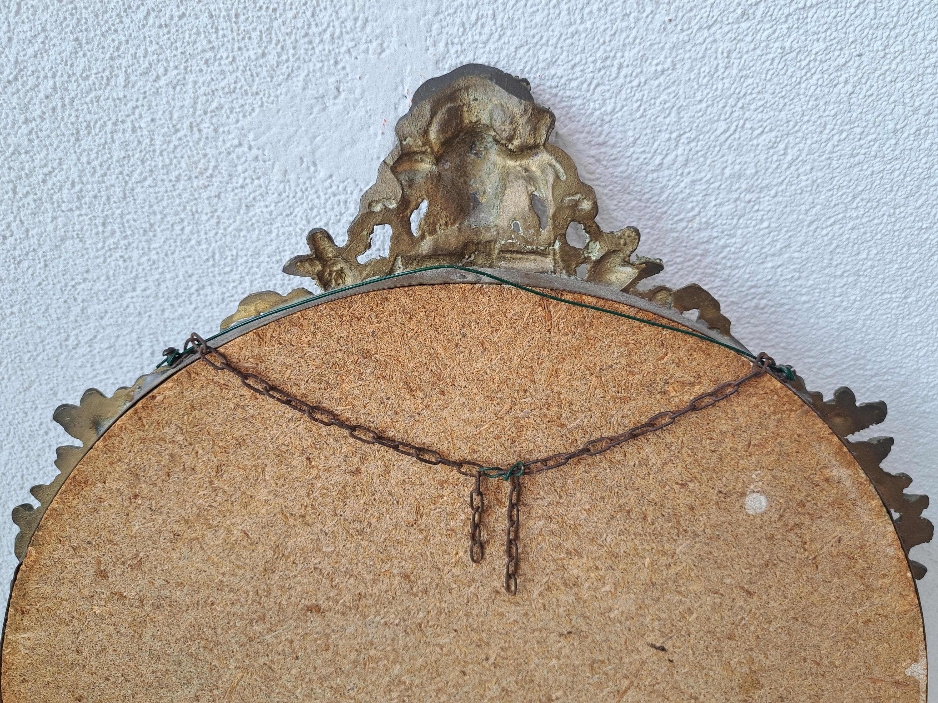 Art Deco Style Cast Iron Oval Mirror, 1960s - Etsy