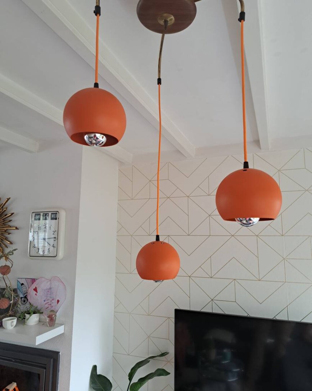 Very Nice Design Hanging Lamp, Cluster of 3, 1970s, Pendant Light - Etsy