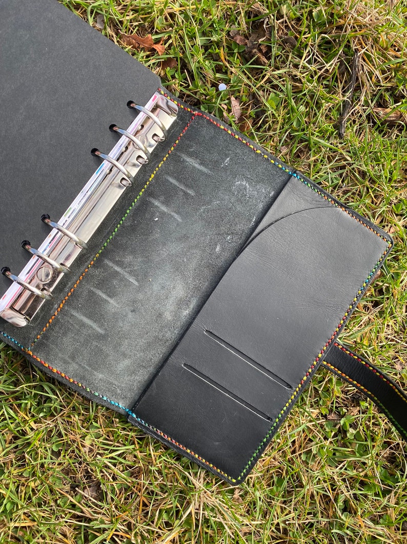 Leather Binder Notebook Ringed Planner Black Leather - Etsy