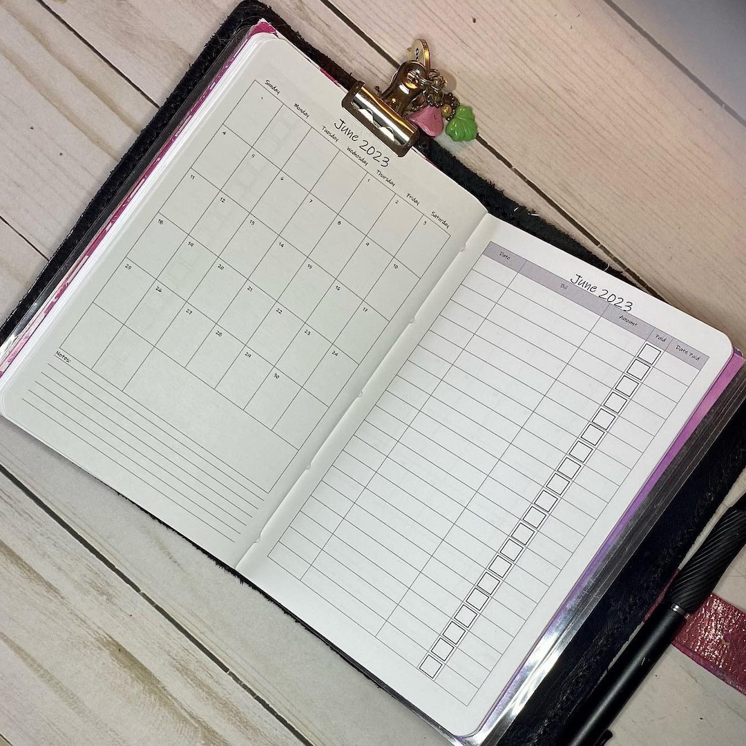 2025 Monthly Bill Planner Travelers Notebook Insert, Refill Planner ...