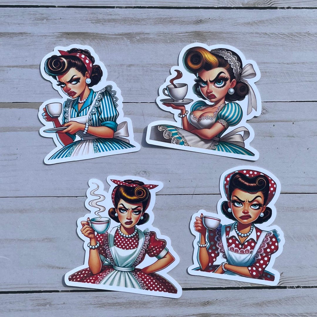 Trad Wife Stickers: Retro Housewife Planner Die Cuts - Etsy