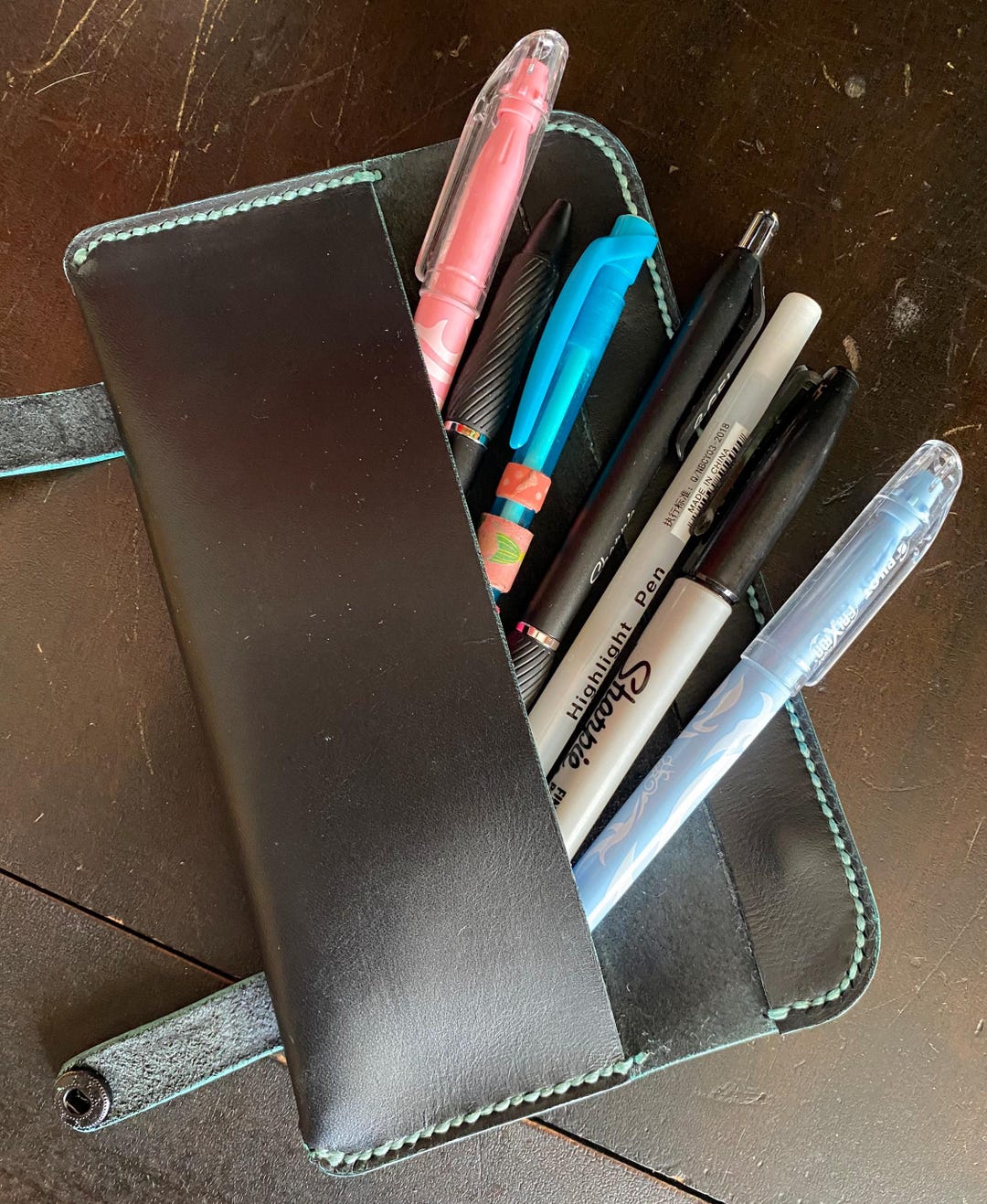 Leather Pen Case, Leather Pencil Pouch, Leather Pen Sleeve, Stationery ...