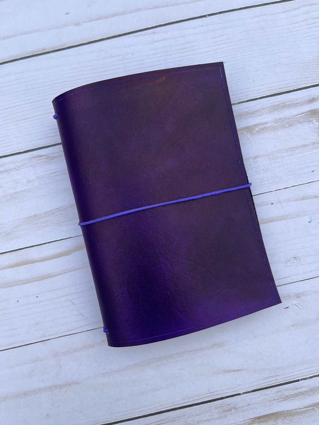 Purple Leather Journal, Refillable Notebook, Travelers Notebook ...