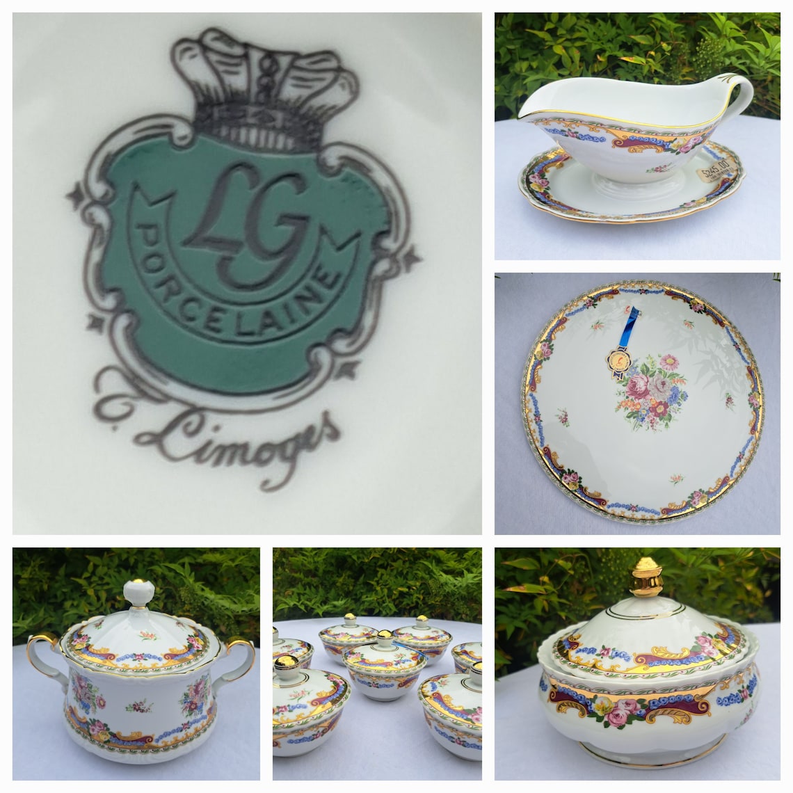 Vintage T. Limoges DEPOS Dinner Plates & Servingware by LG Porcelain ...
