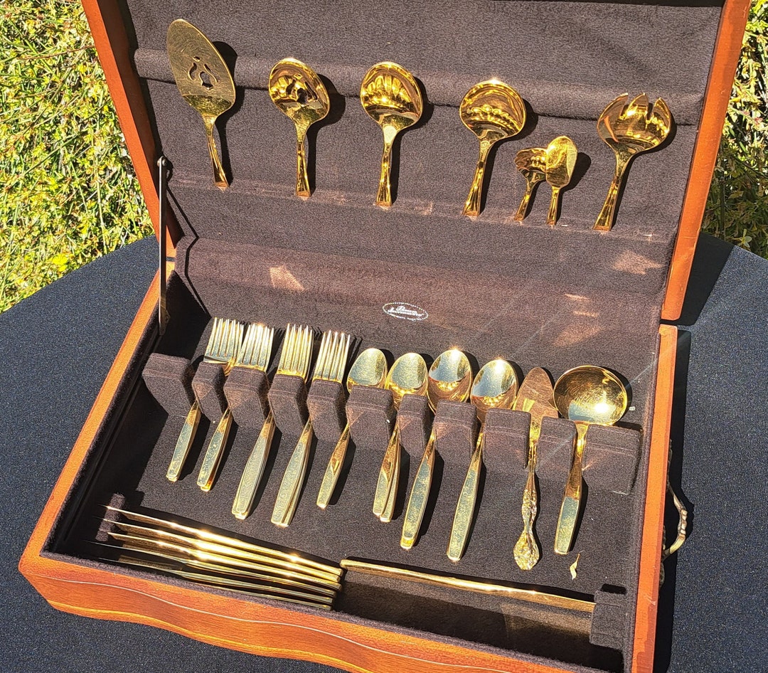 Rogers Cutlery Modern Golden Modern Living Electroplate Complete ...