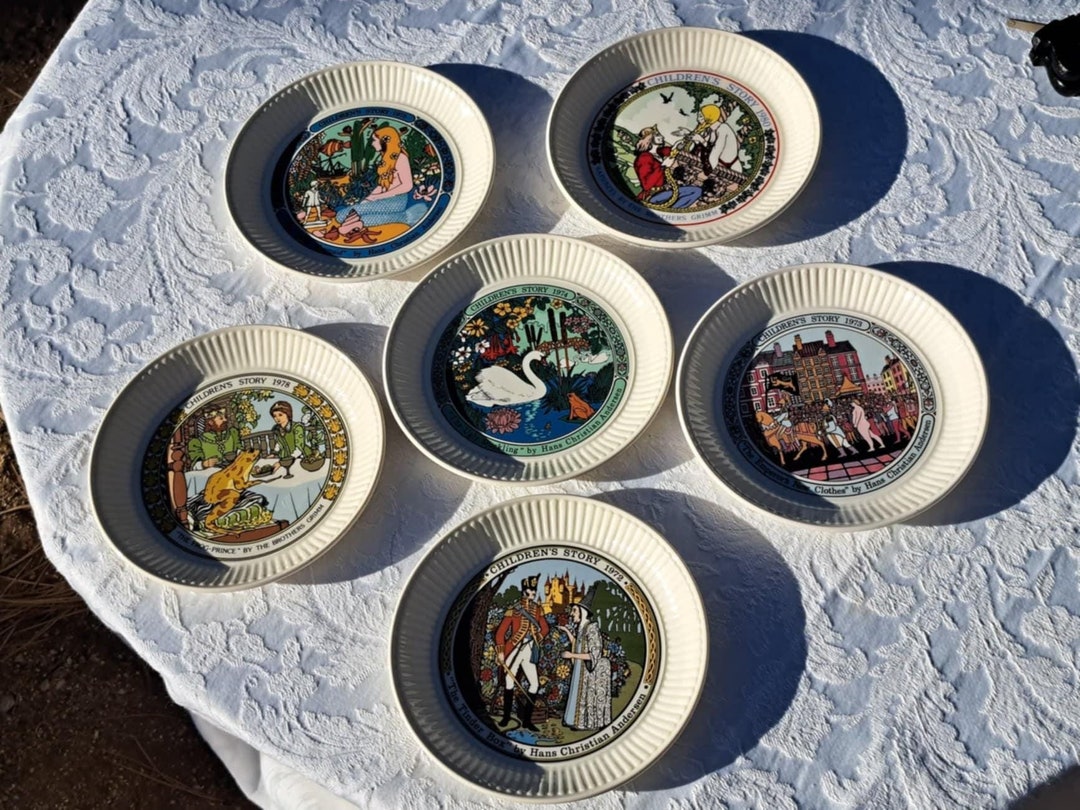 Six Wedgewood Children's Stories Plates- Ugly Duckling, Tinder Box ...