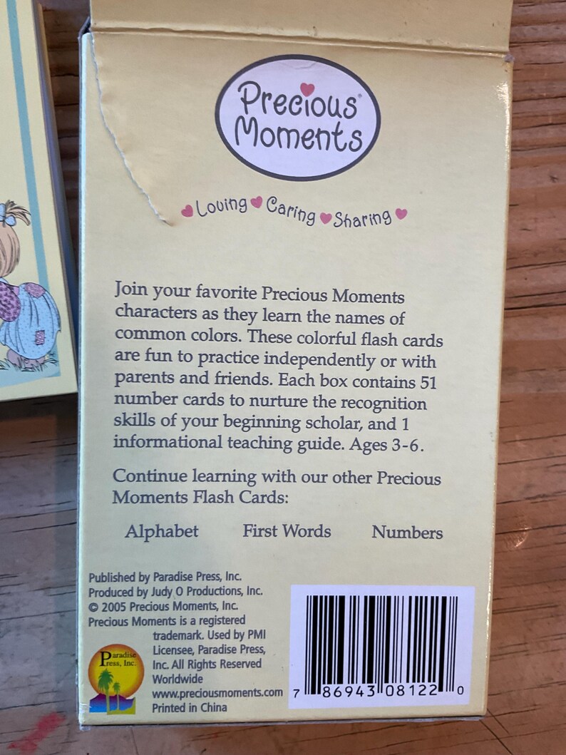 COLORS Flash Cards Precious Moments - Etsy