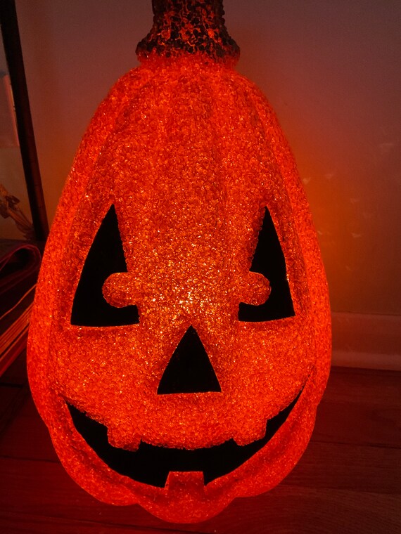 Melted Plastic Light up Halloween Pumpkin | Etsy