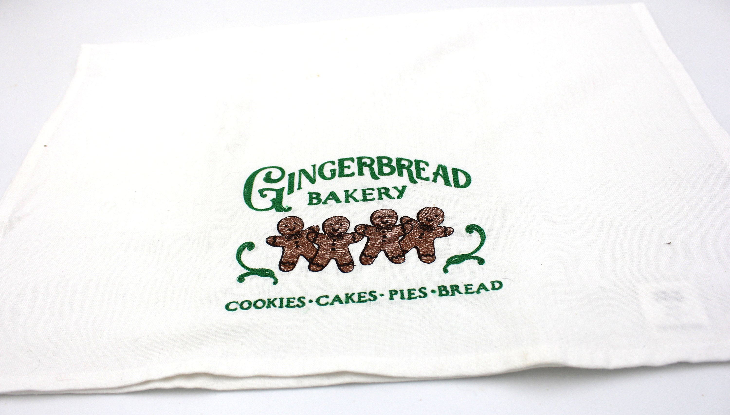 Tea Towel Embroidered, Gingerbread Towel, Kitchen Decor, Decorative ...